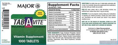 Tab A Vite Multiple Vitamins by Major Details and Interactions ...