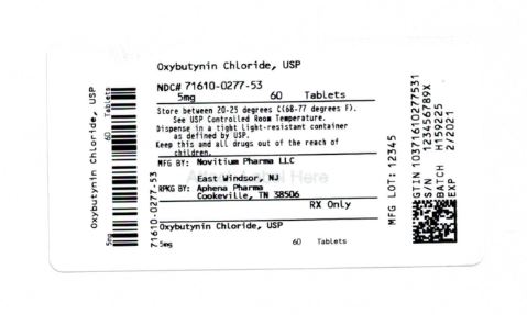 NDC 71610-0277-80 Oxybutynin Chloride 5 mg/1 Details | HelloPharmacist