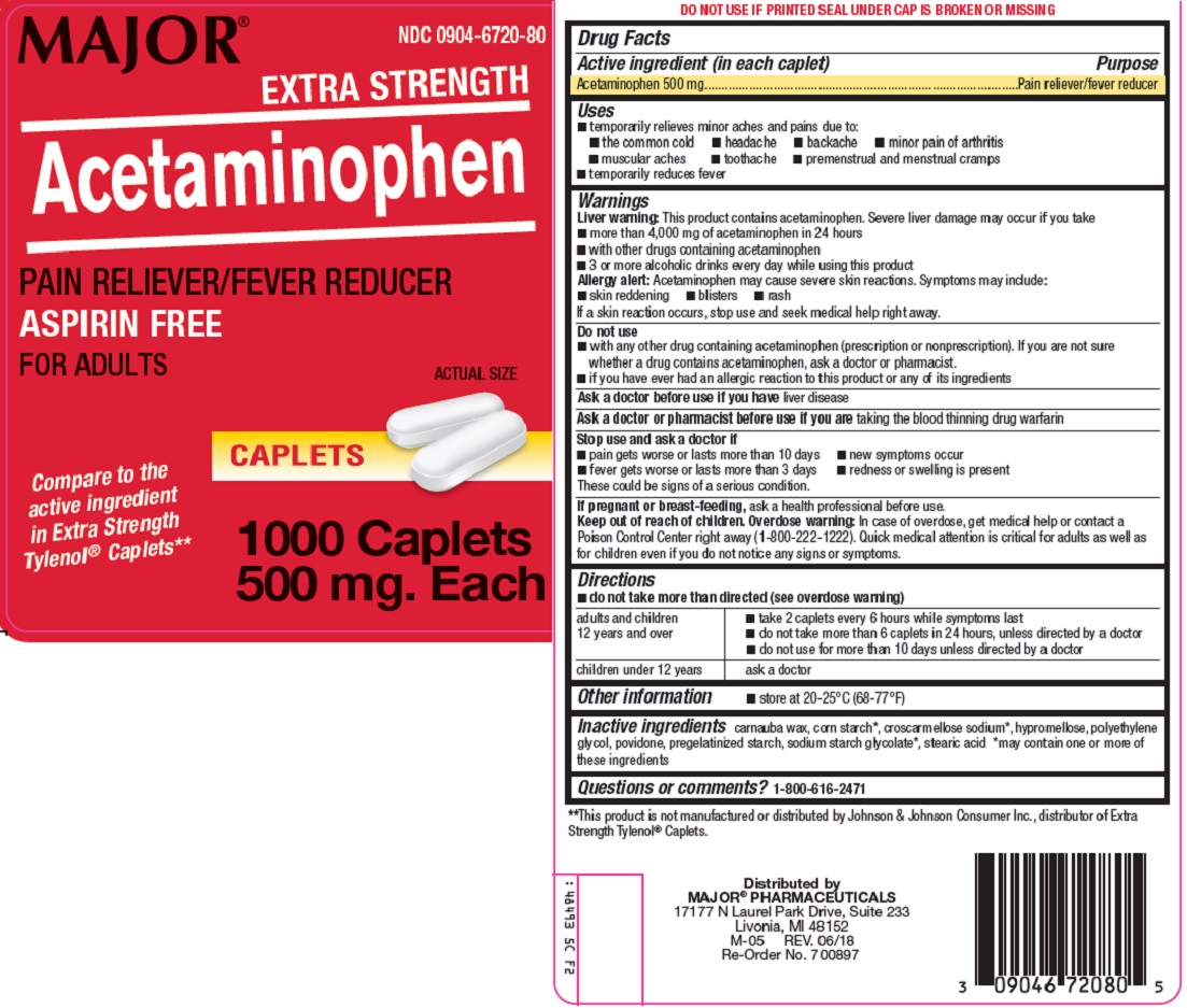 NDC 00904-6720-80 acetaminophen 500 mg/1 Details | HelloPharmacist