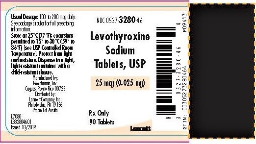 NDC 00527-3280-43 Levothyroxine Sodium 25 ug/1 Details | HelloPharmacist