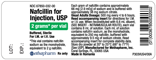 NDC 67850-0032 Nafcillin 2 g/2g Details | HelloPharmacist
