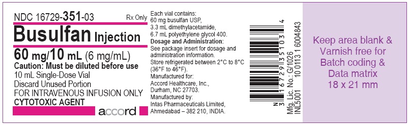 NDC 16729-0351-92 Busulfan 6 mg/mL Details | HelloPharmacist