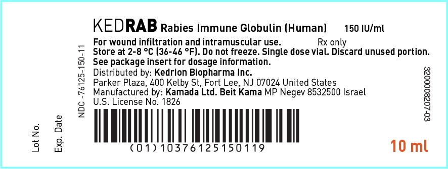 NDC 76125-0150-02 KEDRAB 150 [iU]/mL Details | HelloPharmacist