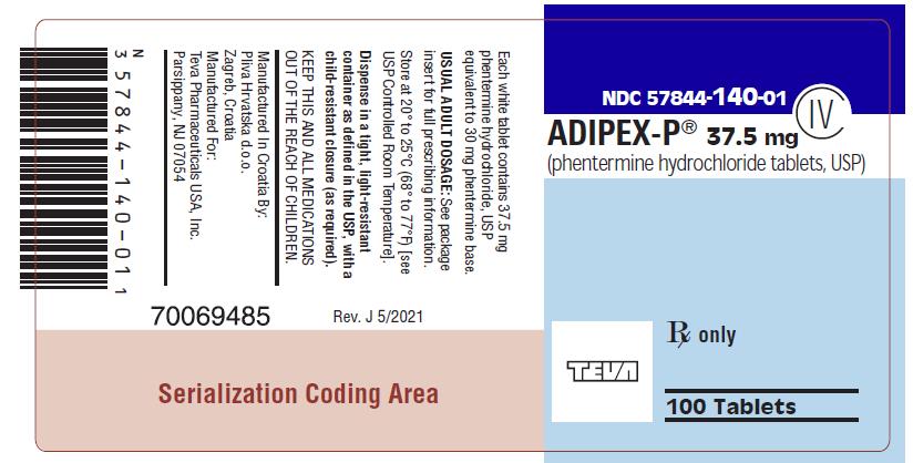 NDC 57844-0140-01 Adipex-P 37.5 mg/1 Details | HelloPharmacist