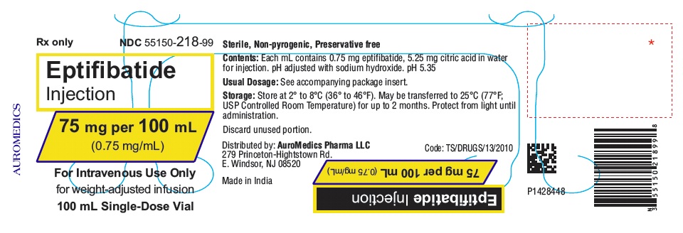 NDC 55150-0218-99 Eptifibatide 75 mg/100mL Details | HelloPharmacist