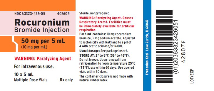 NDC 63323-0426-10 Rocuronium 10 mg/mL Details | HelloPharmacist