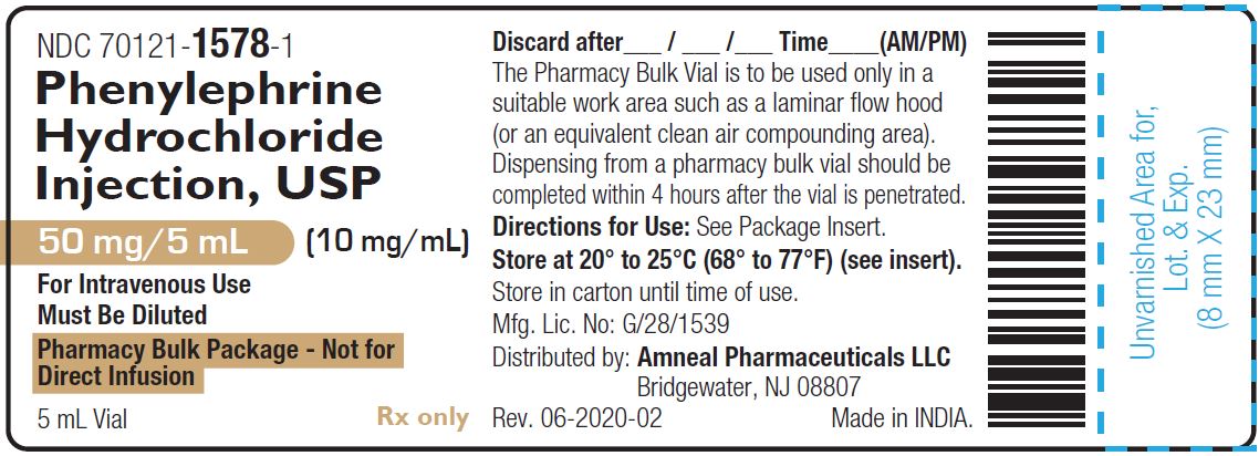 NDC 70121-1578-07 Phenylephrine hydrochloride 10 mg/mL Details | HelloPharmacist