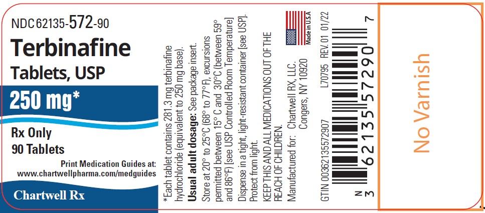 NDC 62135-0572 TERBINAFINE 250 mg/1 Details | HelloPharmacist