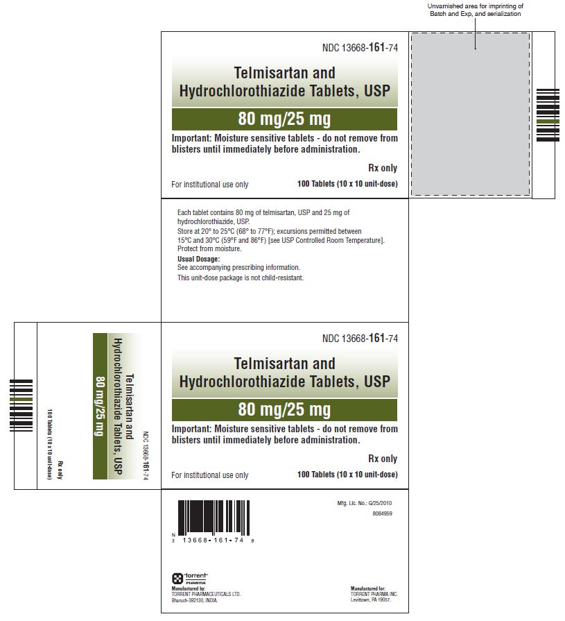 NDC 13668-0161-01 telmisartan and hydrochlorthiazide 25; 80 mg/1; mg/1 Details | HelloPharmacist