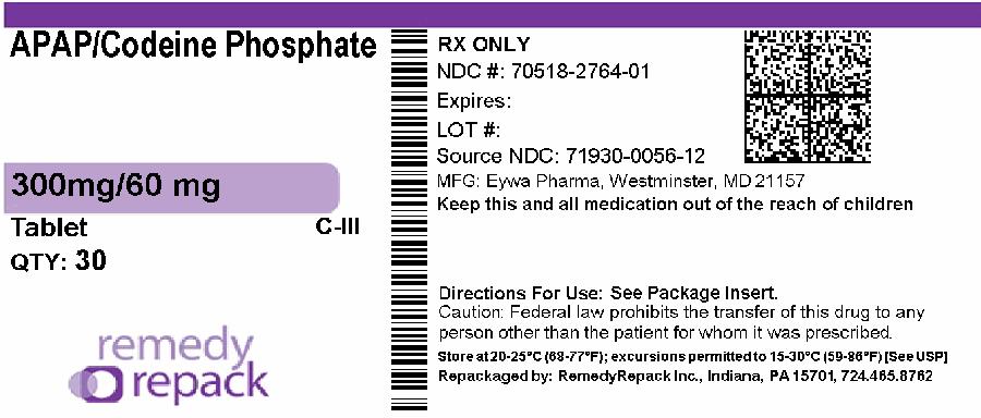 NDC 70518-2764-00 ACETAMINOPHEN AND CODEINE PHOSPHATE 300; 60 mg/1; mg ...
