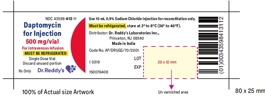 NDC 43598-0413-11 Daptomycin 500 mg/10mL Details | HelloPharmacist