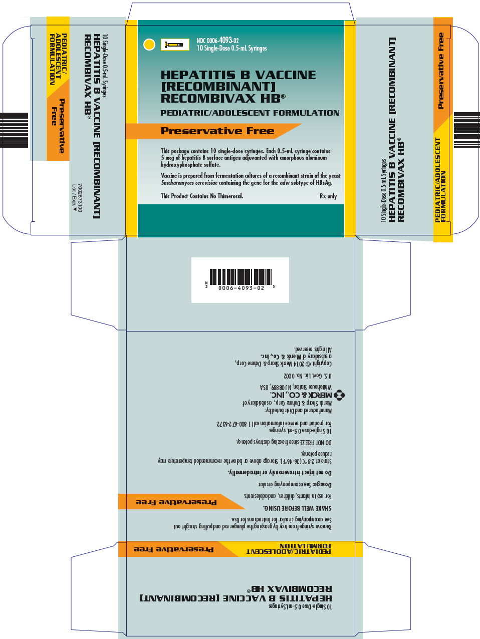 NDC 00006-4995-41 RECOMBIVAX HB 10 ug/mL Details | HelloPharmacist