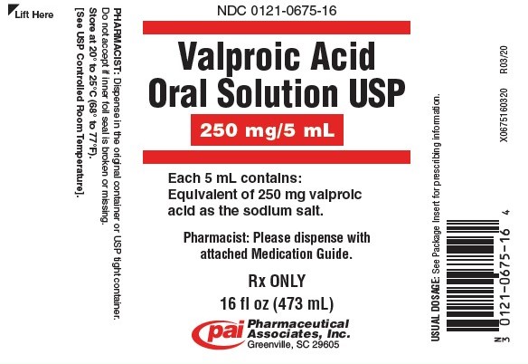 NDC 00121-0675 VALPROIC ACID 250 mg/5mL Details | HelloPharmacist