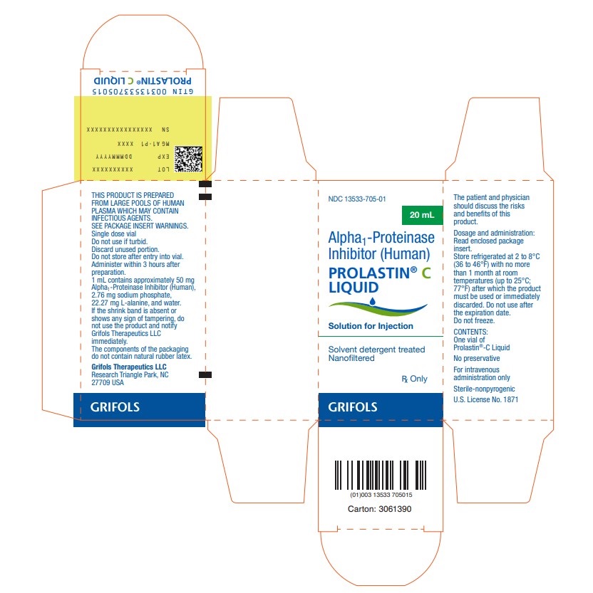 NDC 13533-0705-01 Prolastin-C Liquid 1000 mg/20mL Details | HelloPharmacist