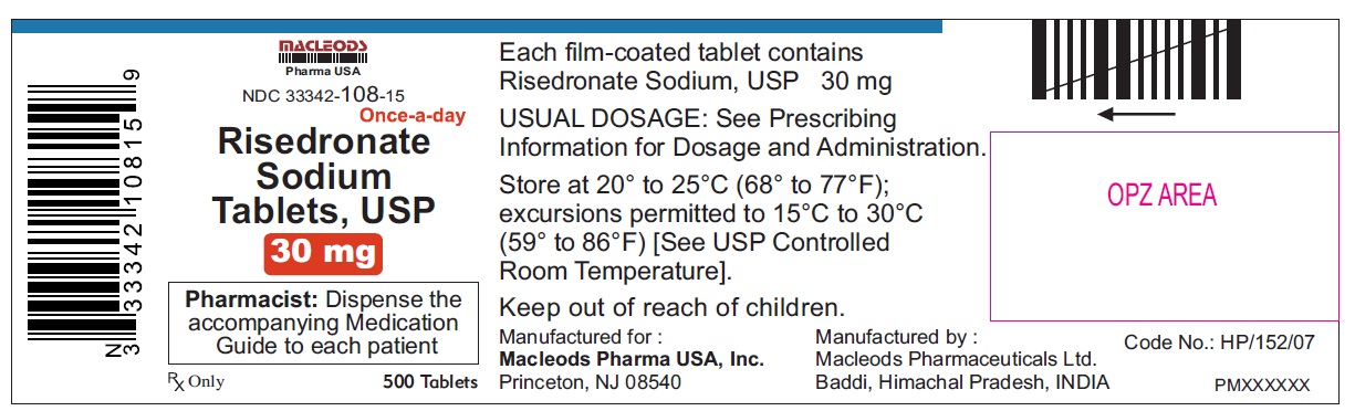 NDC 33342-0108-07 Risedronate Sodium 30 mg/1 Details | HelloPharmacist