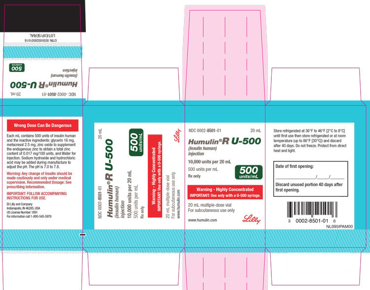 NDC 00002-8501-01 Humulin 500 [iU]/mL Details | HelloPharmacist