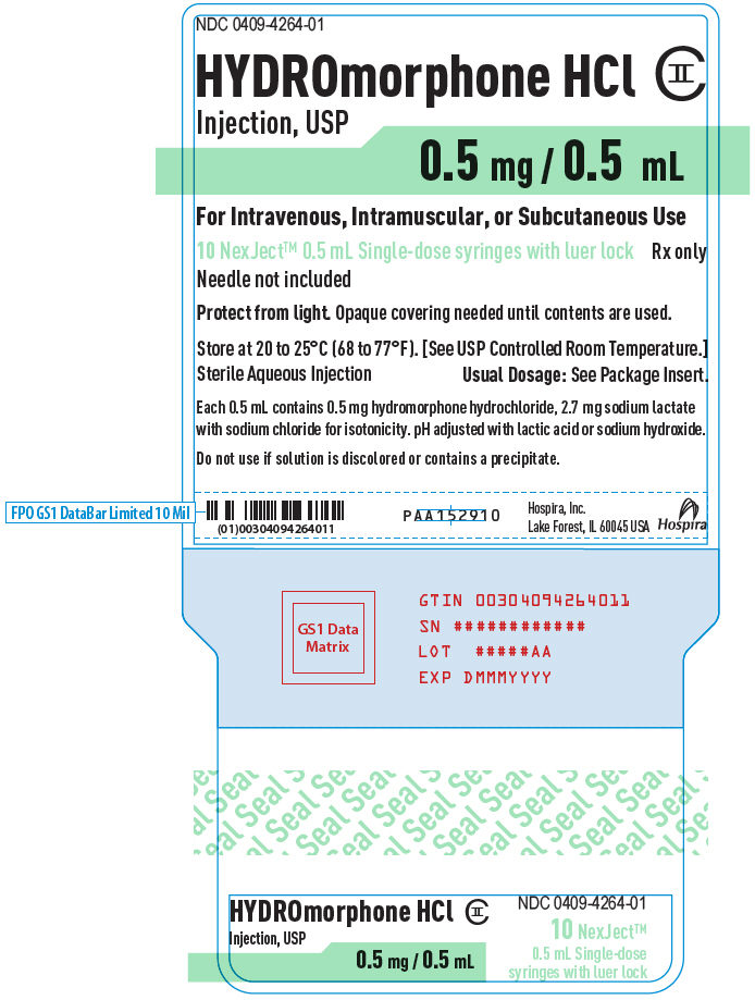 NDC 00409-4264-01 Hydromorphone Hydrochloride 0.5 mg/.5mL Details ...