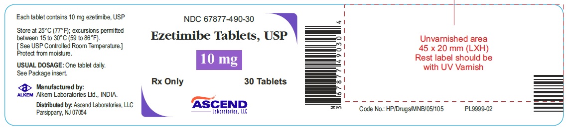 NDC 67877-0490-01 Ezetimibe 10 mg/1 Details | HelloPharmacist