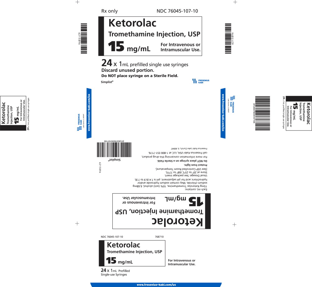 NDC 76045-0107-10 Ketorolac Tromethamine 15 mg/mL Details | HelloPharmacist