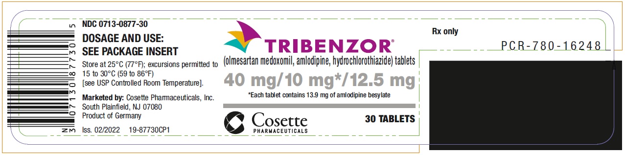 NDC 00713-0877-30 Tribenzor 10; 12.5; 40 mg/1; mg/1; mg/1 Details ...