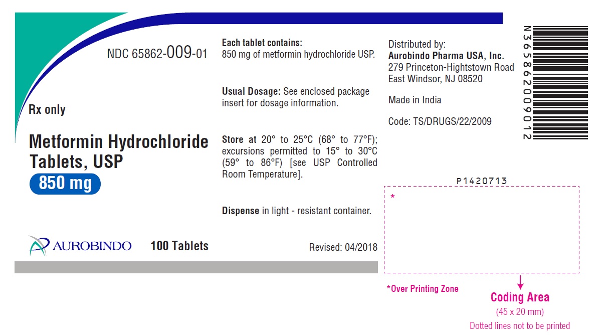 NDC 65862-0009-90 Metformin Hydrochloride 850 mg/1 Details ...