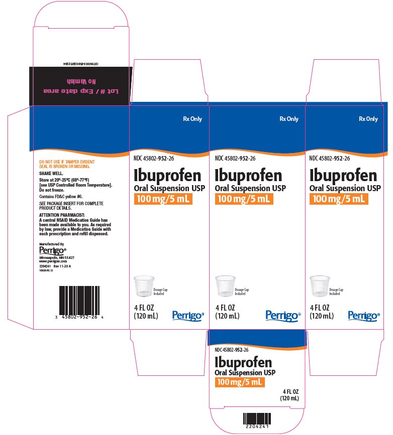 NDC 45802-0952-26 Ibuprofen 100 mg/5mL Details | HelloPharmacist