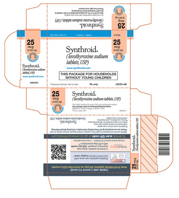 NDC 00074-4341-90 Synthroid 25 ug/1 Details | HelloPharmacist