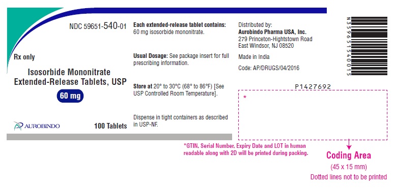 NDC 59651-0539-01 ISOSORBIDE MONONITRATE 30 mg/1 Details | HelloPharmacist