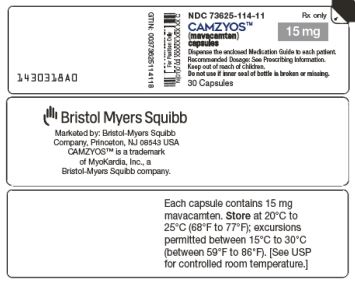 NDC 73625-0114-11 CAMZYOS 15 mg/1 Details | HelloPharmacist