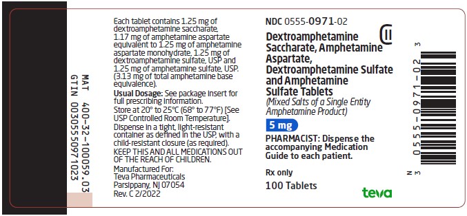 NDC 00555-0973-02 Dextroamphetamine Saccharate, Amphetamine Aspartate ...